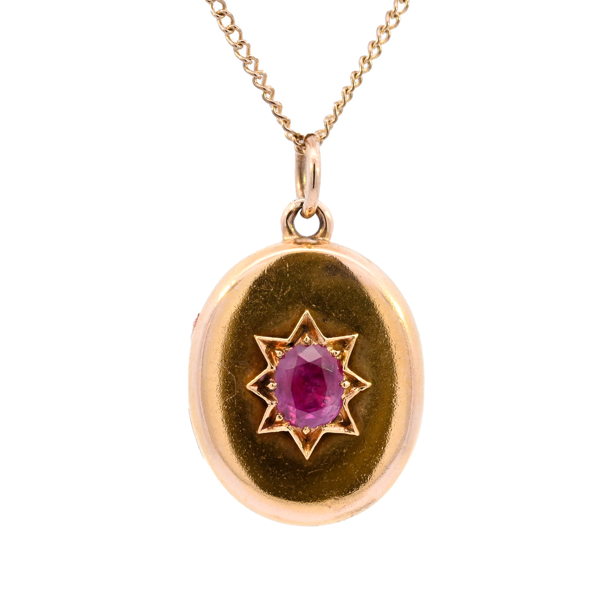 Antique 15ct Gold Ruby Set Oval Locket – Wray & Co