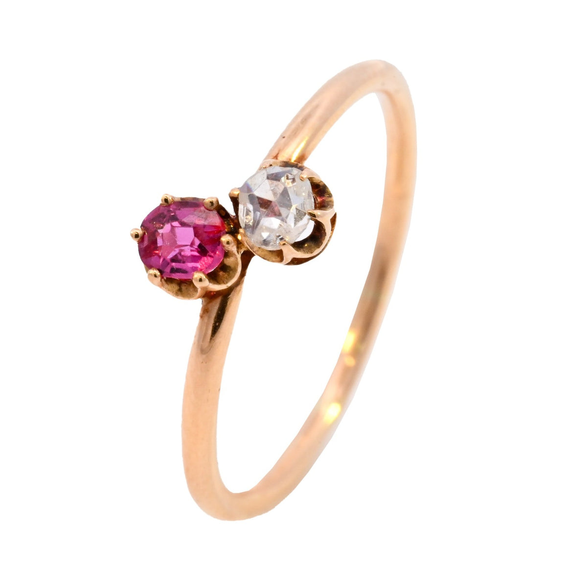 Antique Gold Ruby & Rose Cut Diamond Ring – Wray & Co