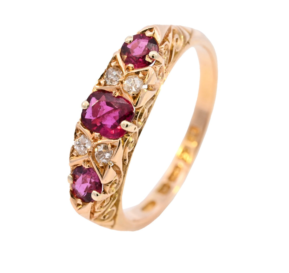 Antique 18ct Gold Chester 1912 Ruby & Diamond Ring – Wray & Co